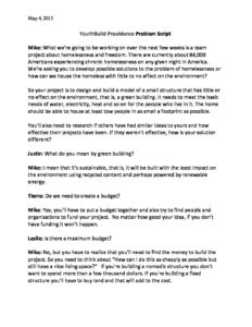 YouthBuild Problem Script - PBL Projects